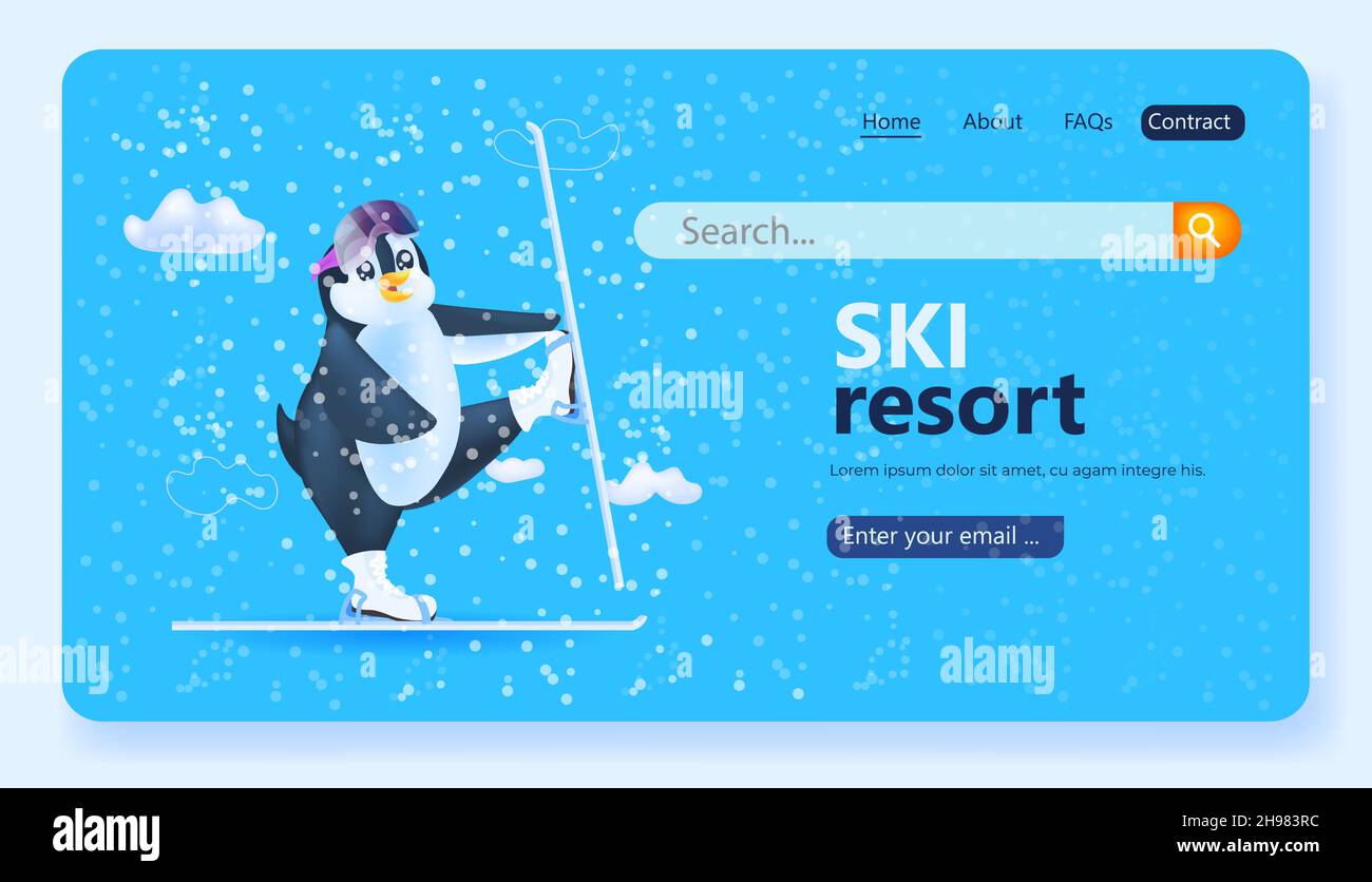 Skiing bird Stock Vector Images - Alamy