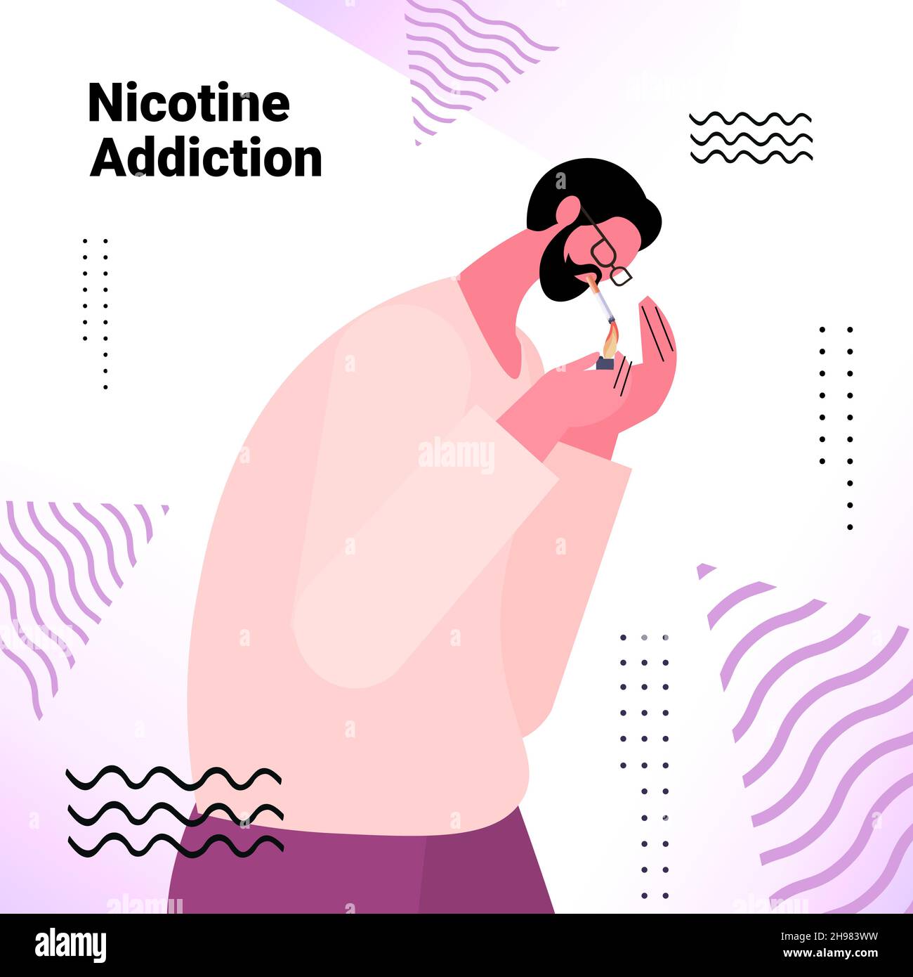 man smoking cigarette bad habits unhealthy lifestyle nicotine addiction ...