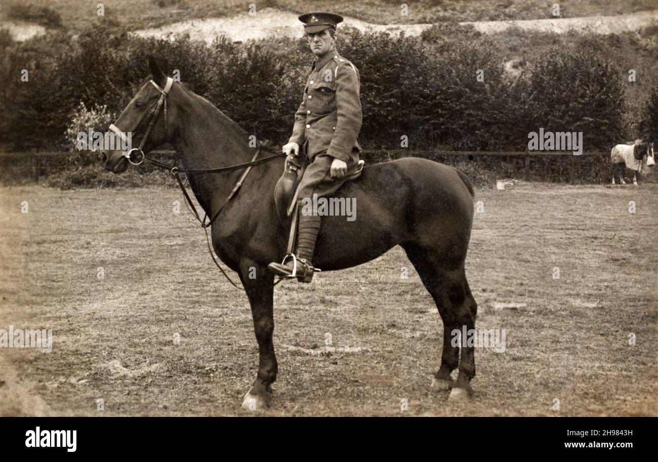 A First World War era portrait of a British army soldier, a Private in the Lancashire Fusiliers ...