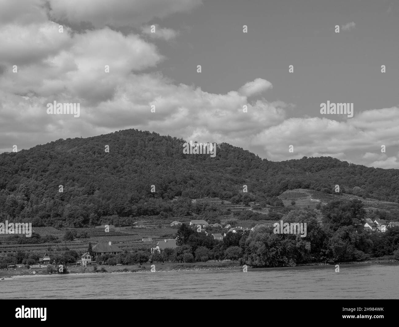 the small austrian village duernstein at the danube river Stock Photo ...