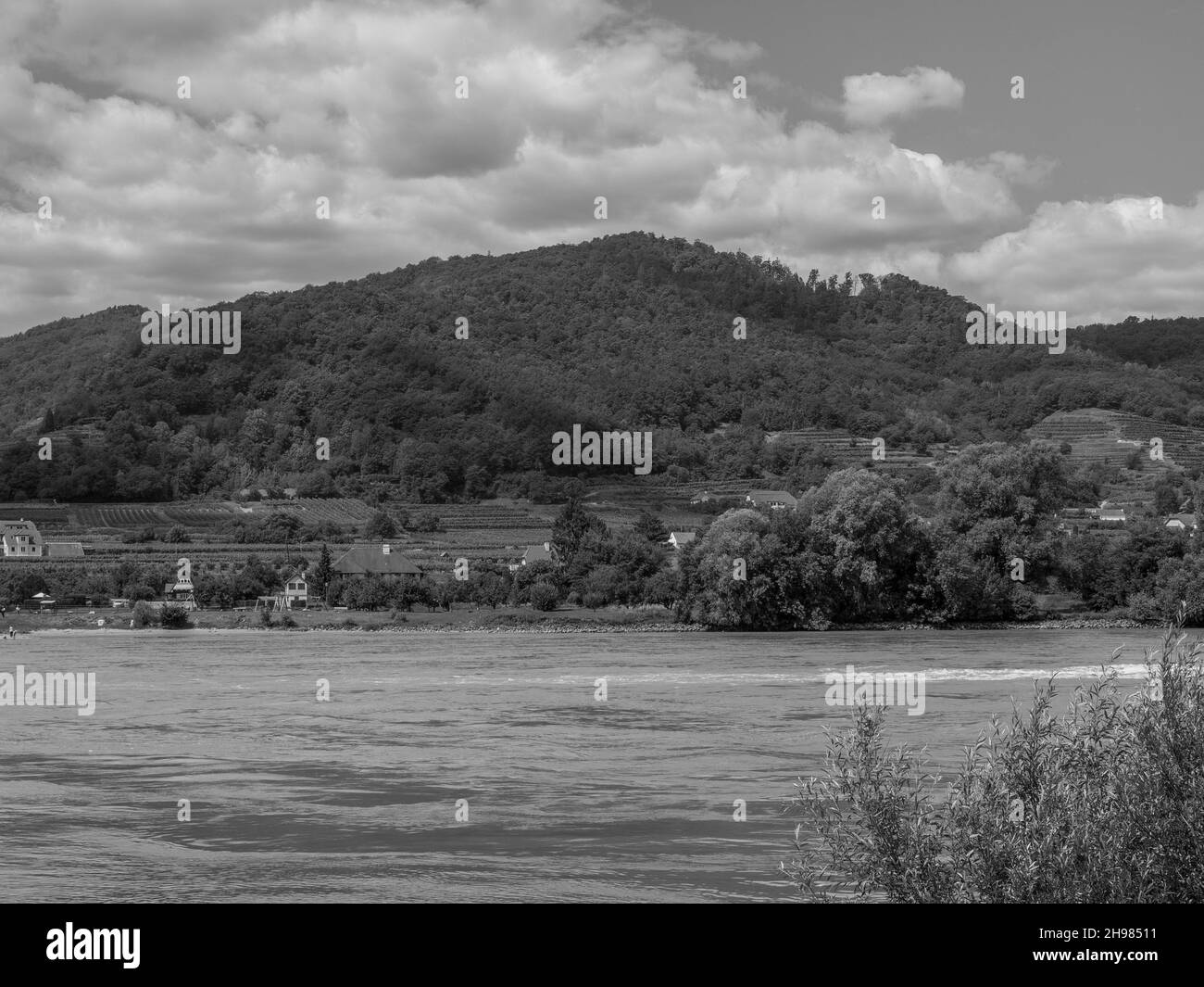 the small austrian village duernstein at the danube river Stock Photo ...