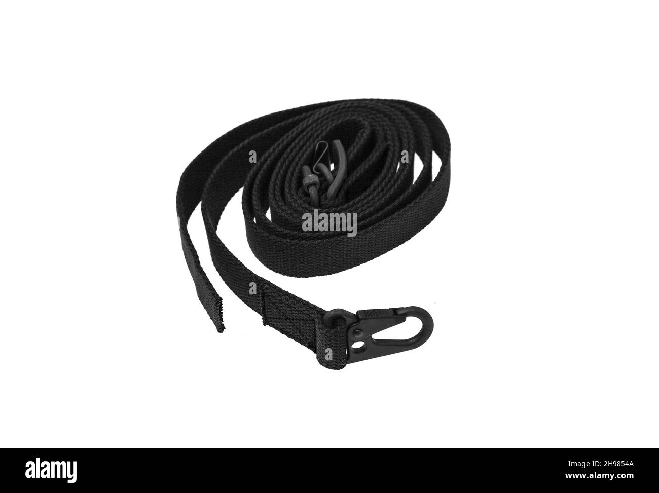 Shoulder strap for weapons with metal carabiners. Isolate on a white background Stock Photo - Alamy