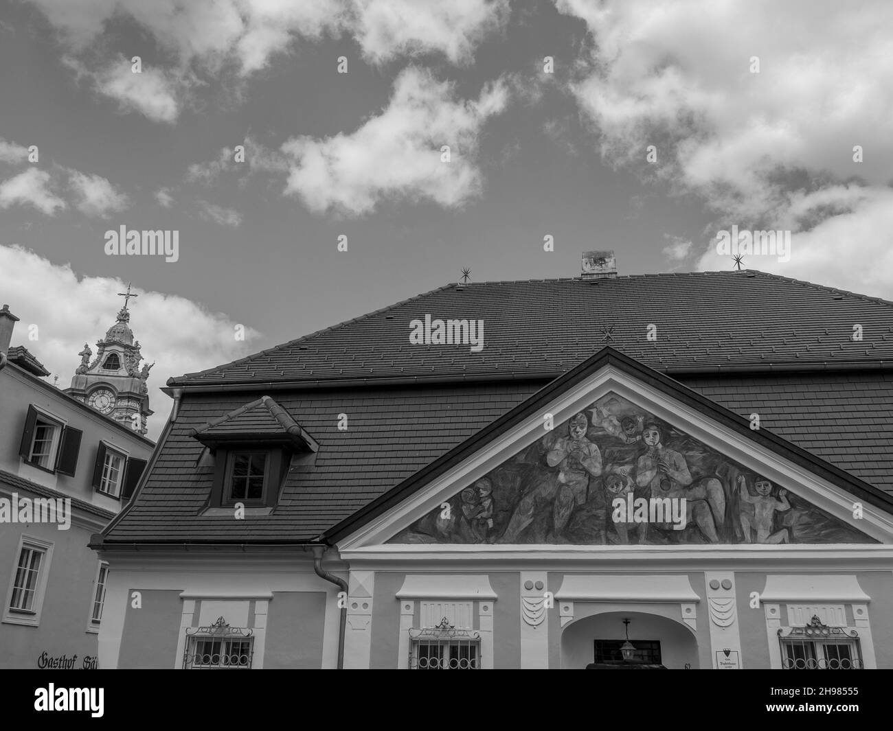 the small austrian village duernstein at the danube river Stock Photo ...