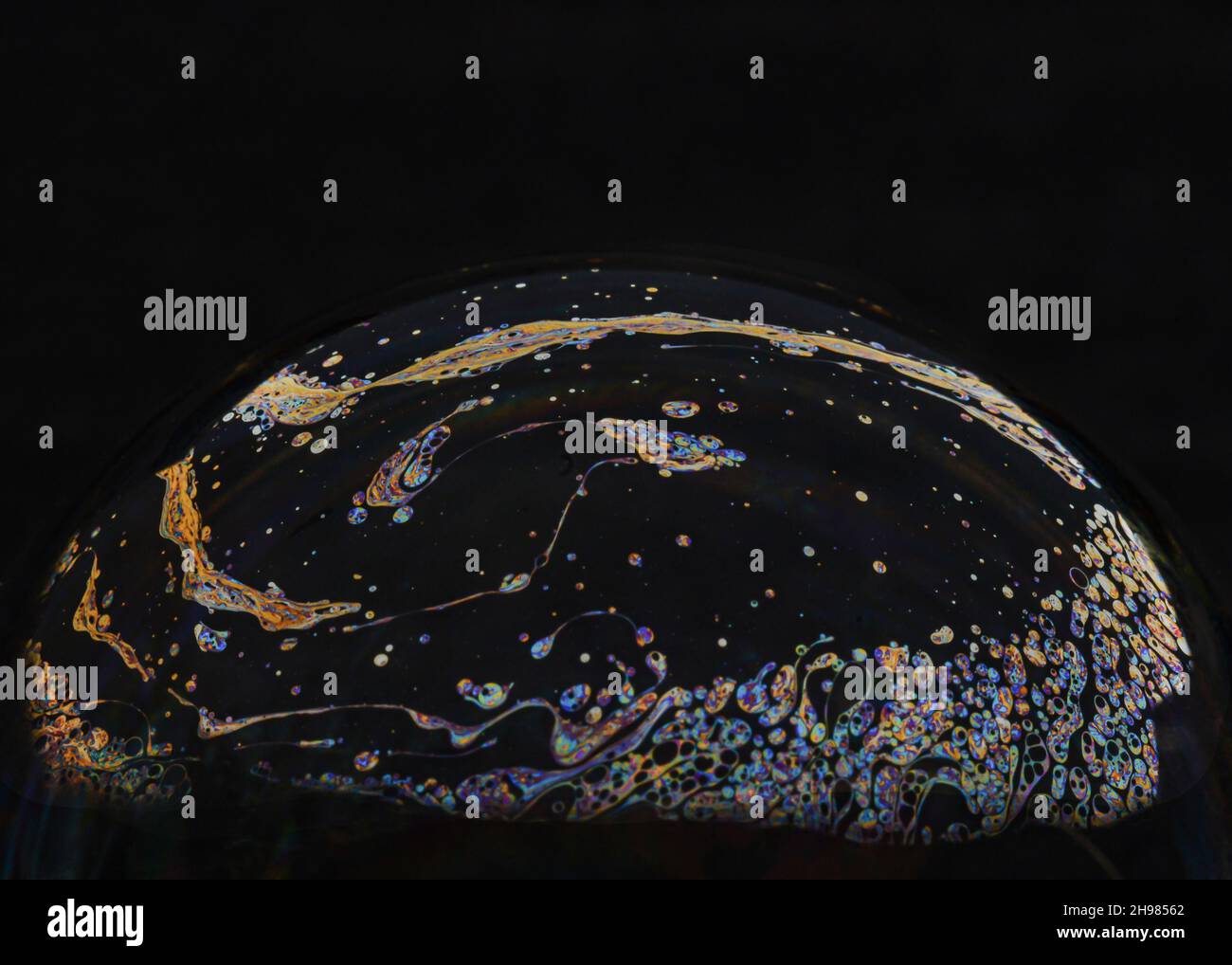 Beautiful psychedelic abstractions on the surface soap bubbles Stock ...