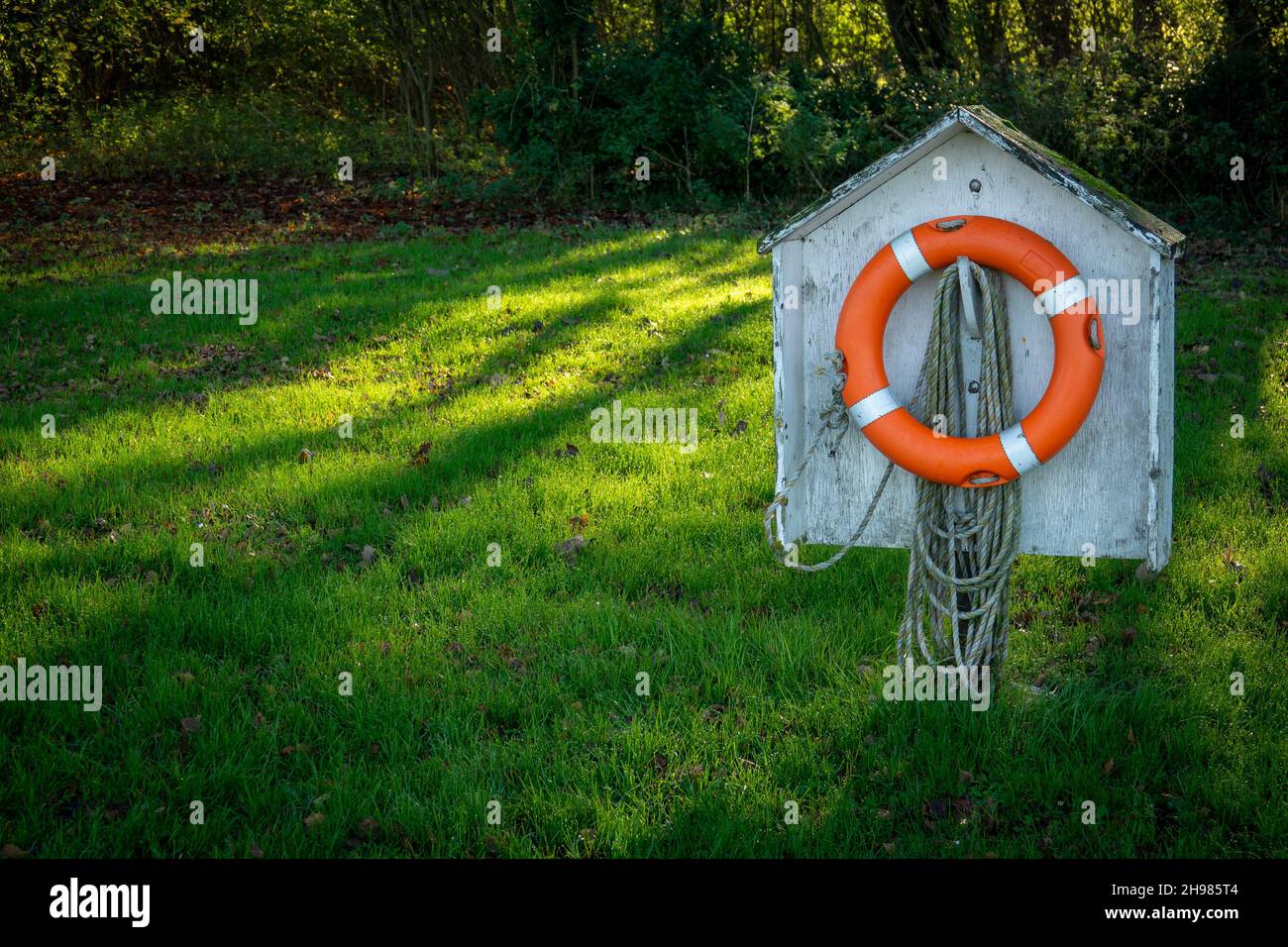 Life belt, ring, Bramerton Stock Photo - Alamy
