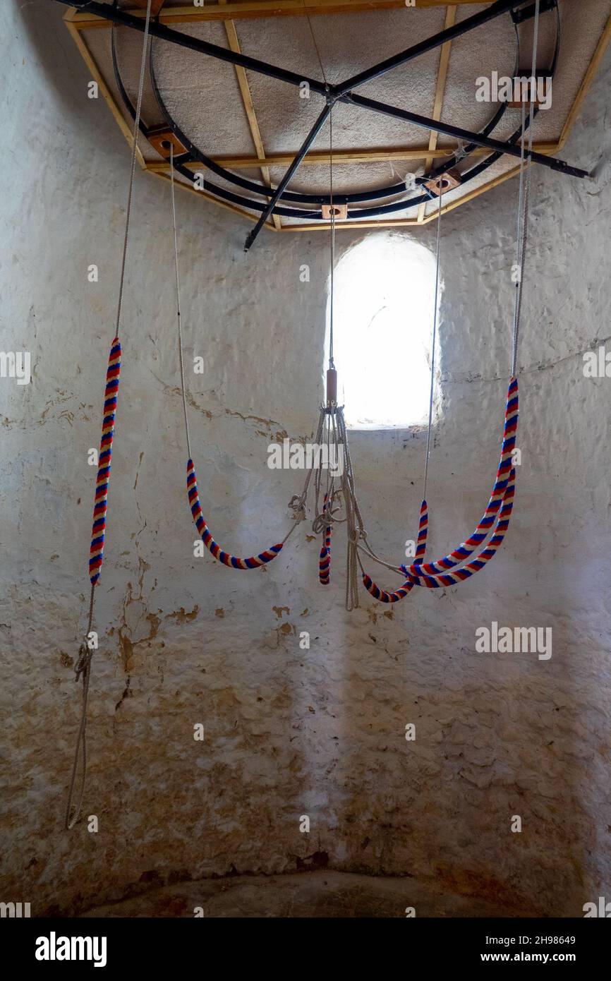 Surlingham Church bell ropes Stock Photo - Alamy