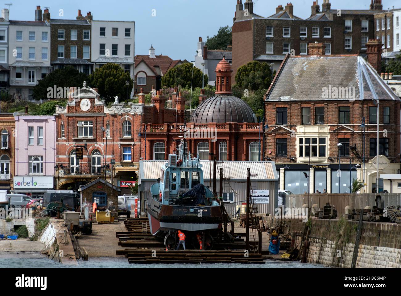 Ramsgate Harbour, Kent, 2019. General view of the harbour from the ...