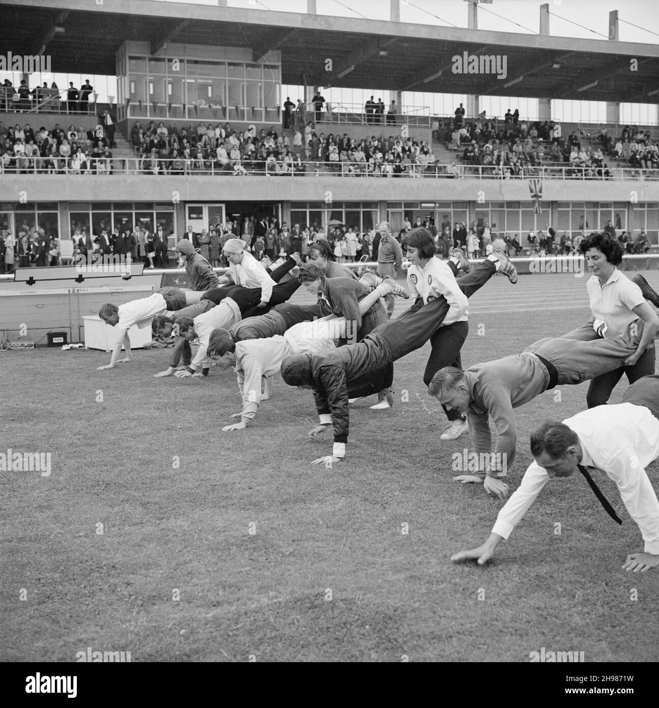 Copthall Stadium, Hendon, Barnet, London, 25/06/1966. Men and women in ...