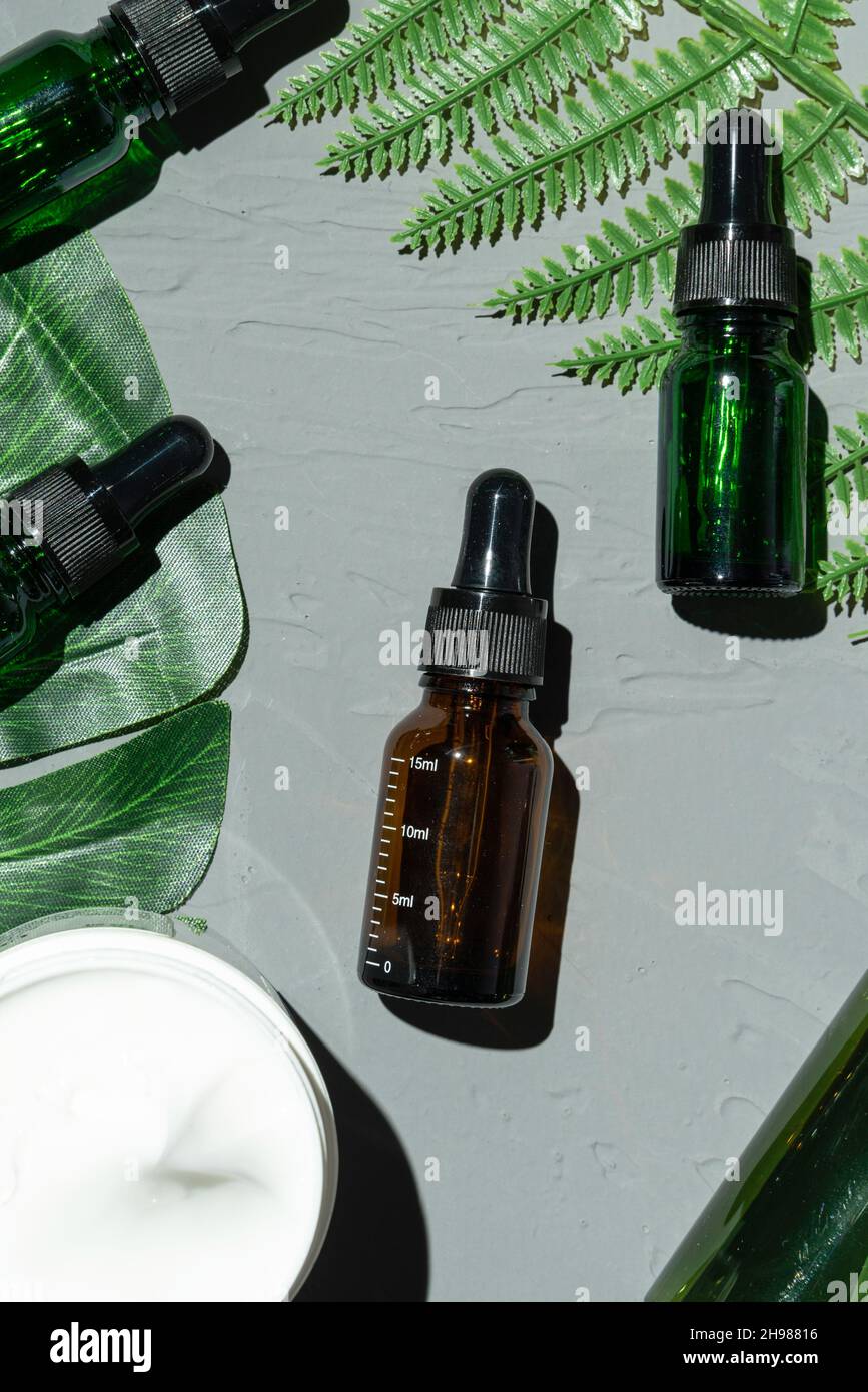 A can of cream is placed on the green background Stock Photo - Alamy