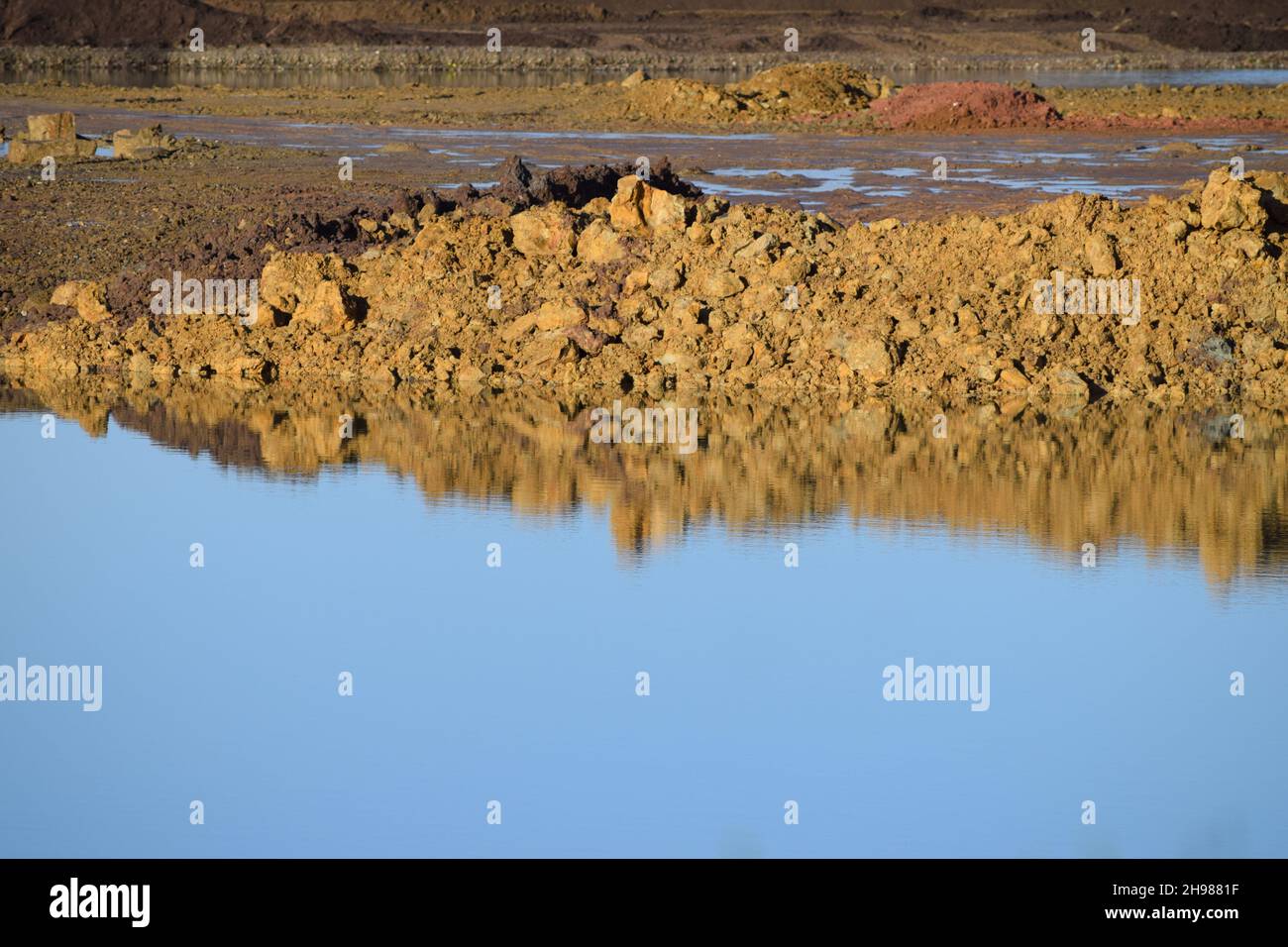 Soil backfilled during Sand dredging Stock Photo - Alamy