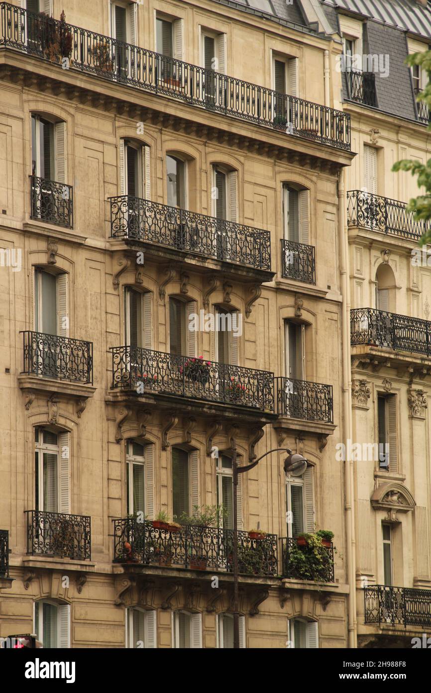 The beautiful building facades in Paris, France Stock Photo - Alamy
