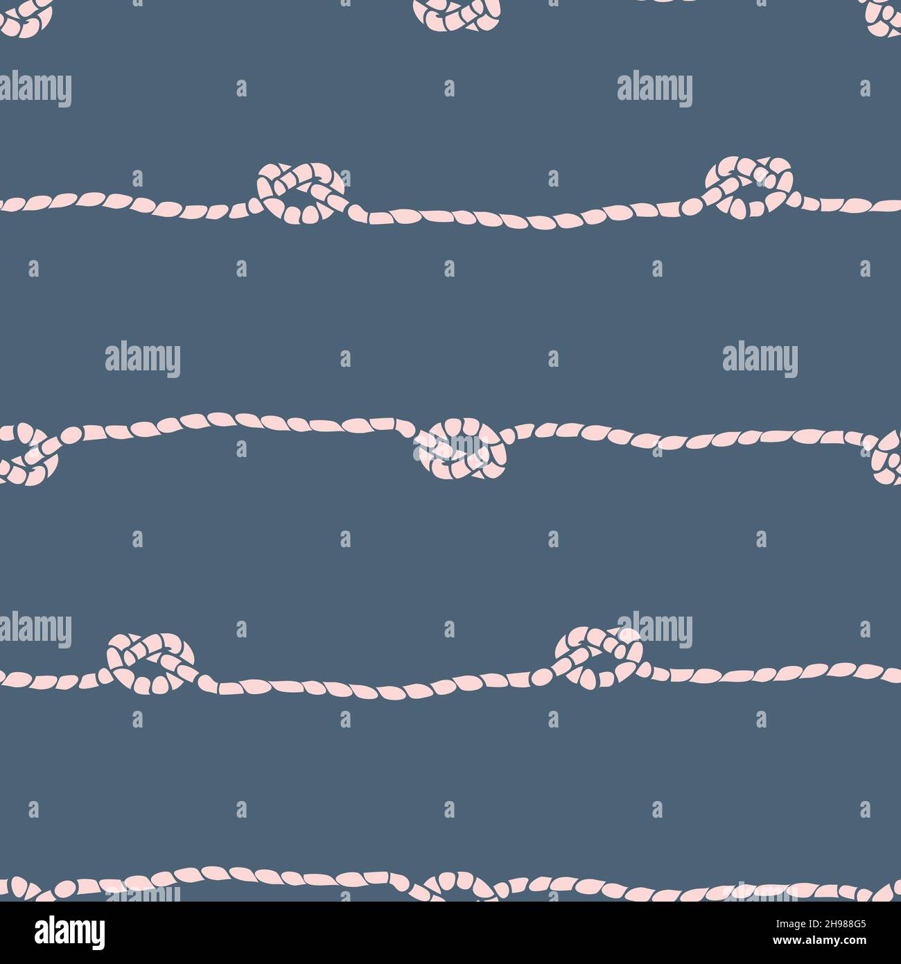 Seamless vector pattern with rope knot on grey background. Simple sea ...