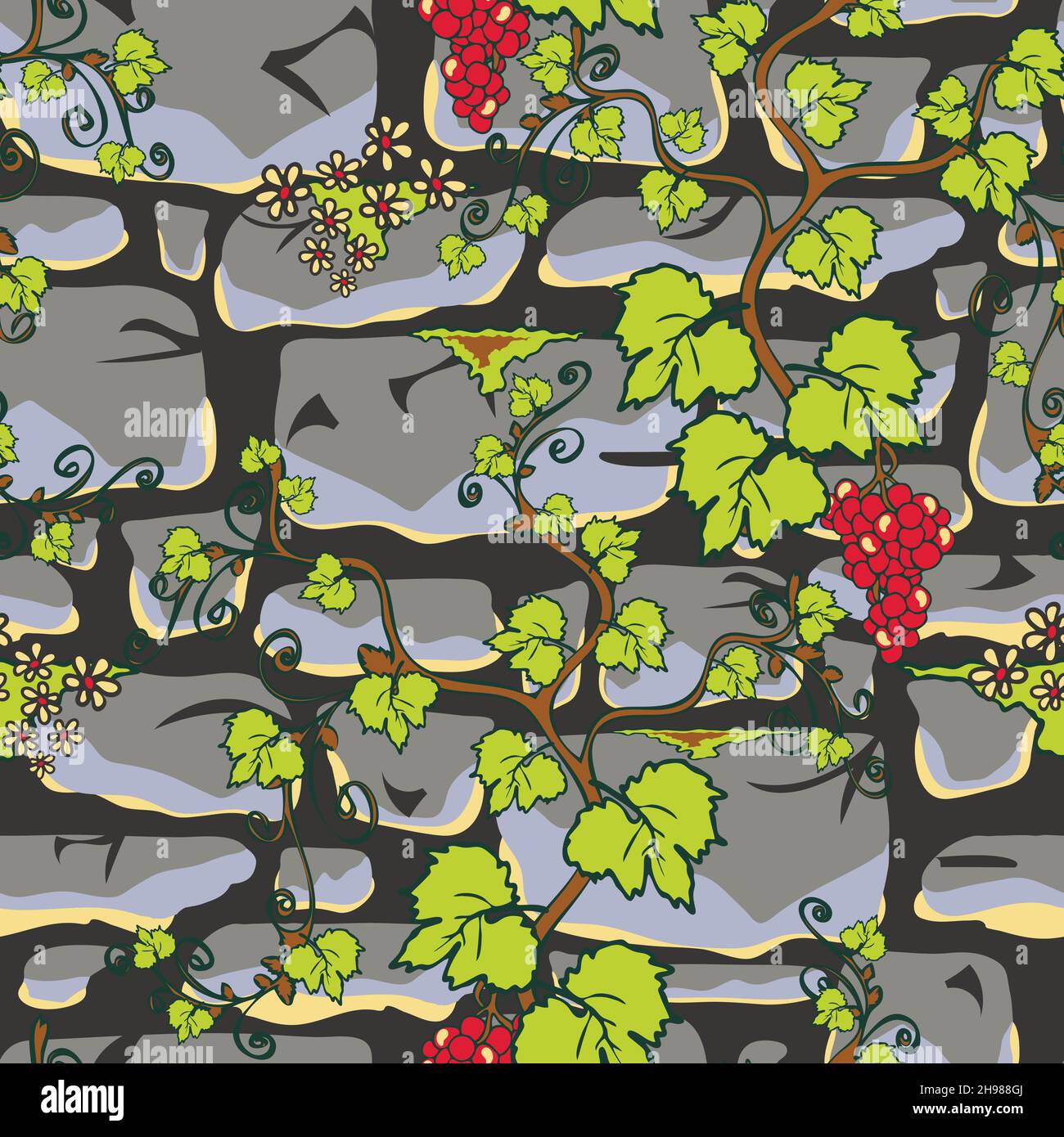 Tree on stone wall Stock Vector Images - Alamy