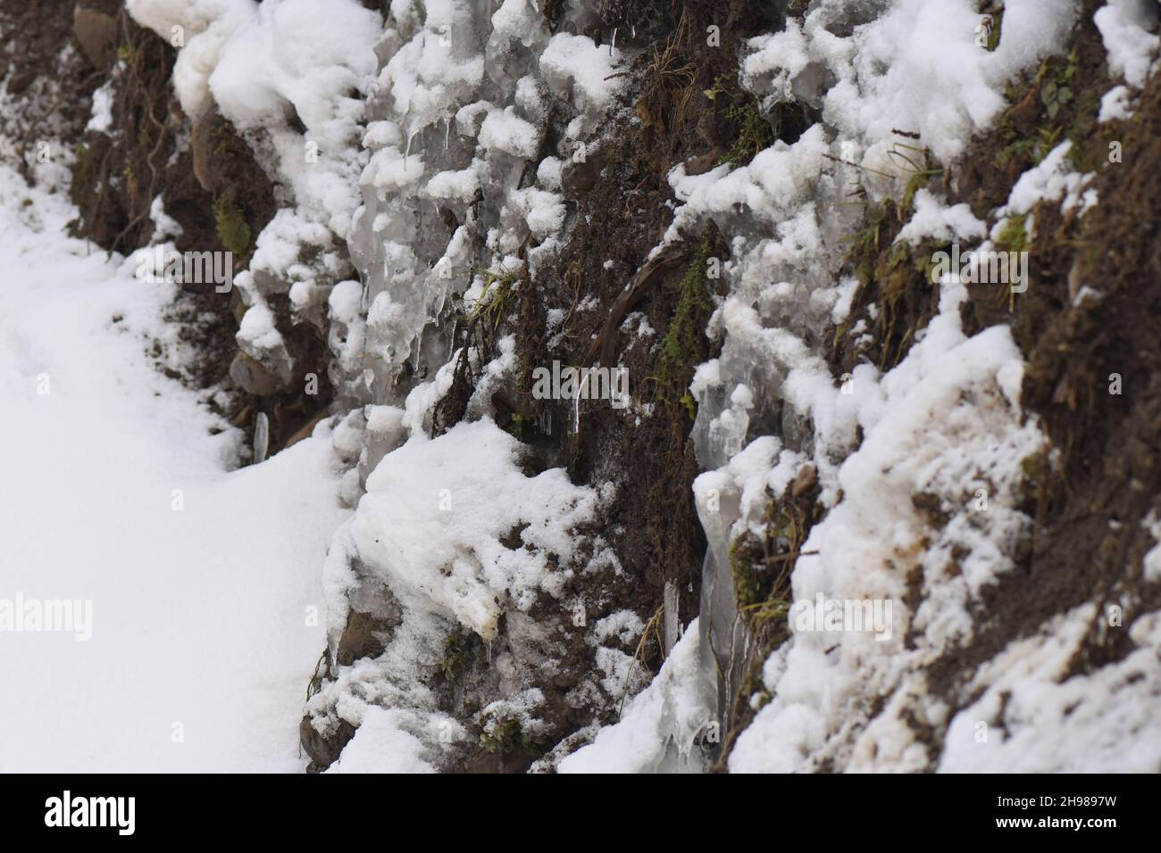 A ground covered with snow and ice on a cold winter day Stock Photo - Alamy