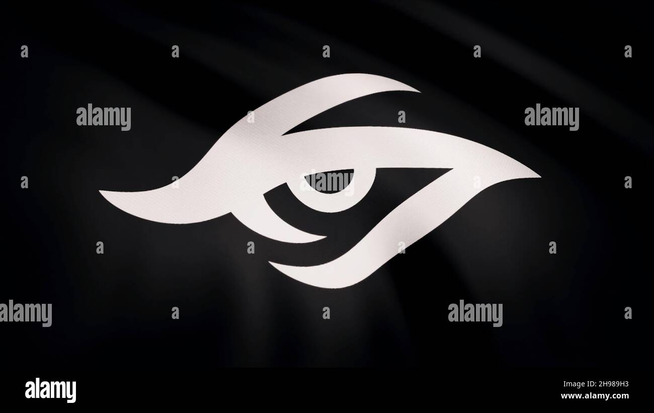 Animation waving flag symbol of professional eSports team Team Secret ...