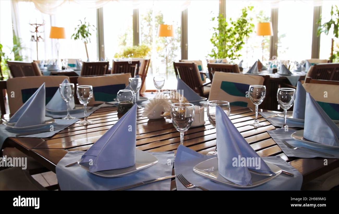 a decorated dinner table. Scene. Beautiful table decoration in the ...