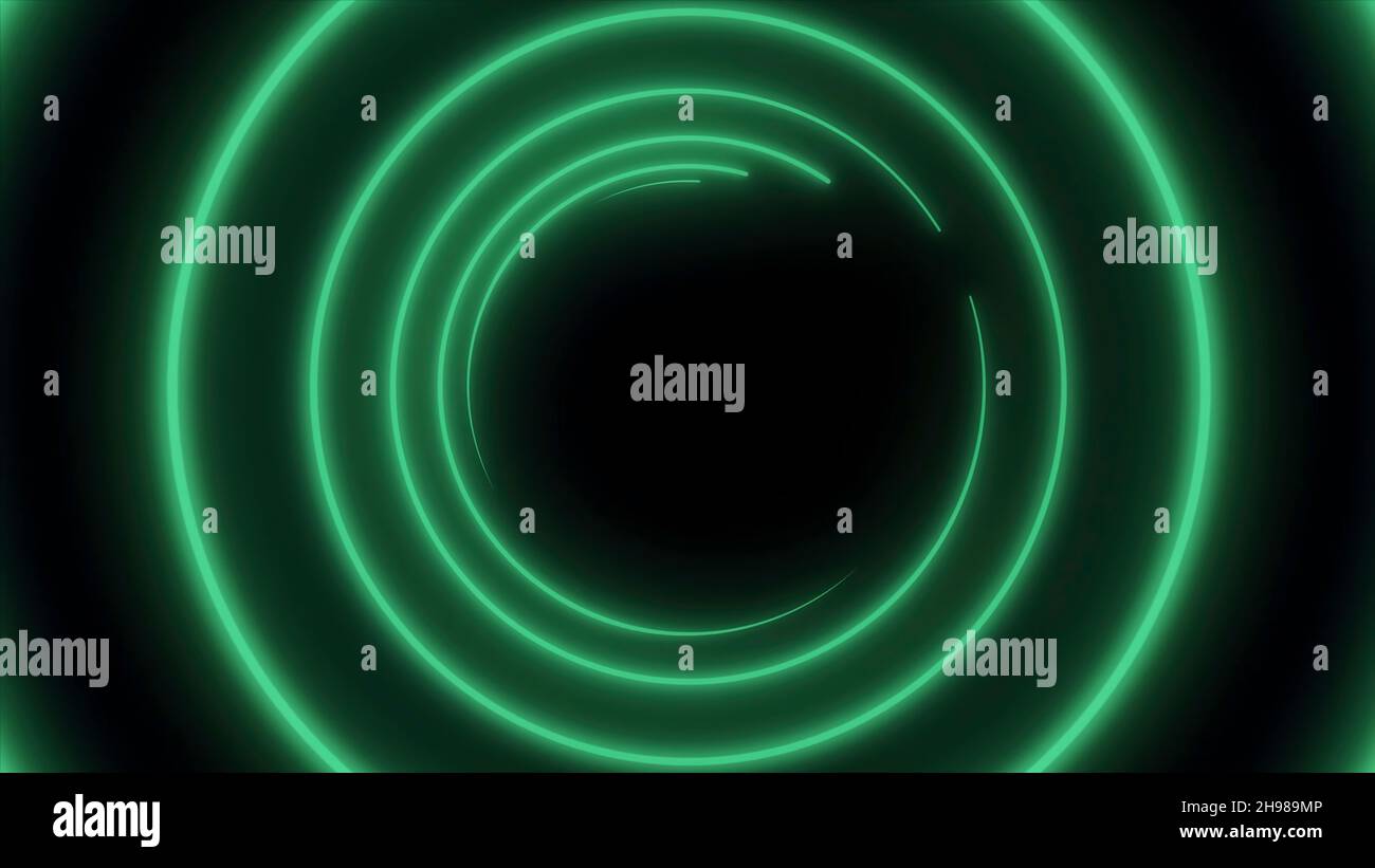 Abstract background with flying into tunnel from shapes round ...