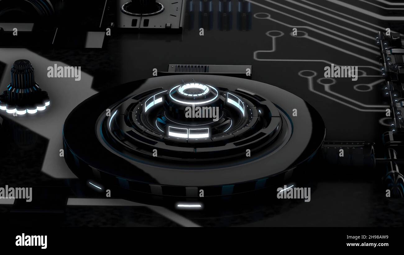 3D animation of details and technologies. Animation. Ultra future ...
