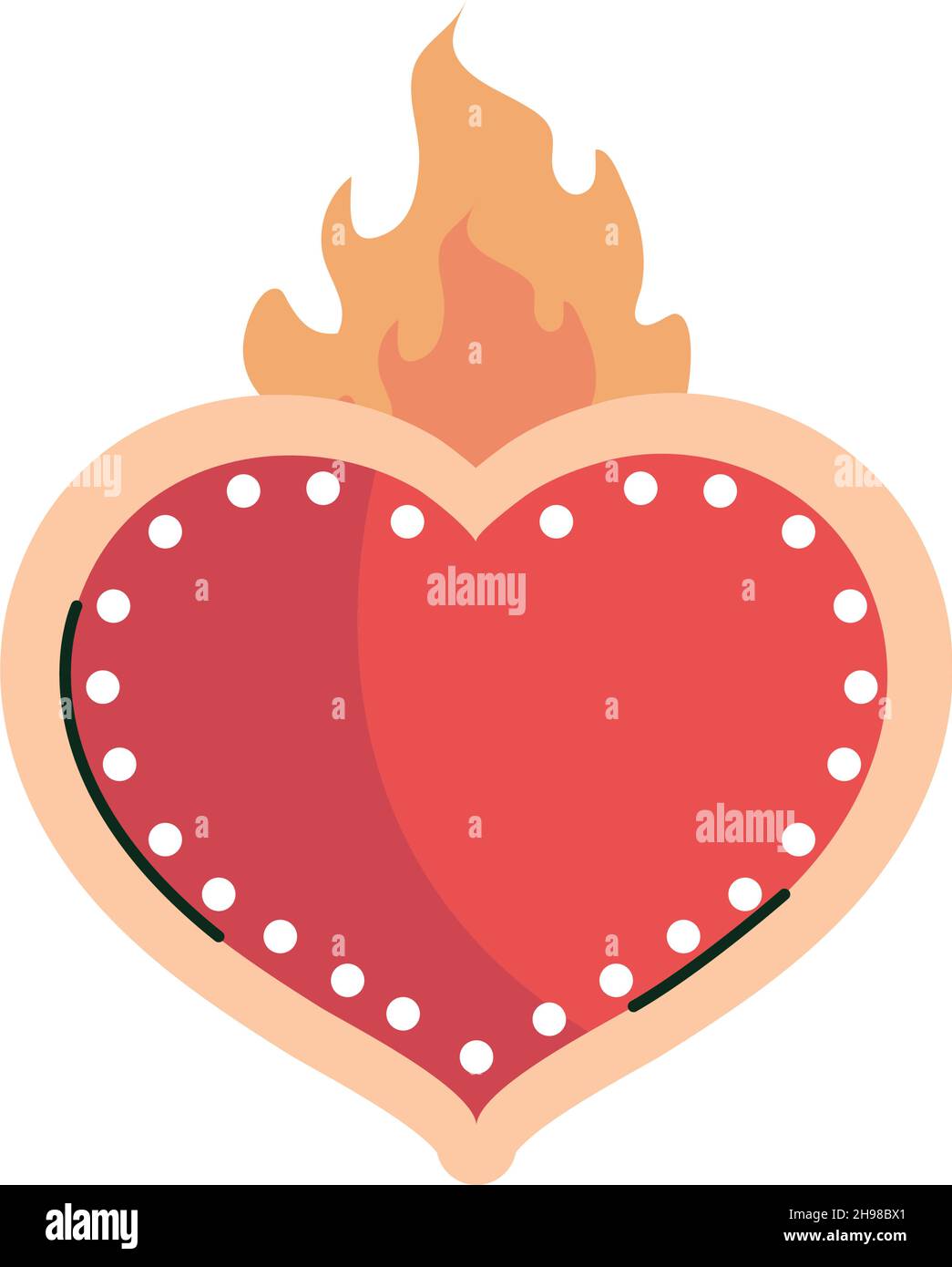 heart with flame Stock Vector Image & Art - Alamy