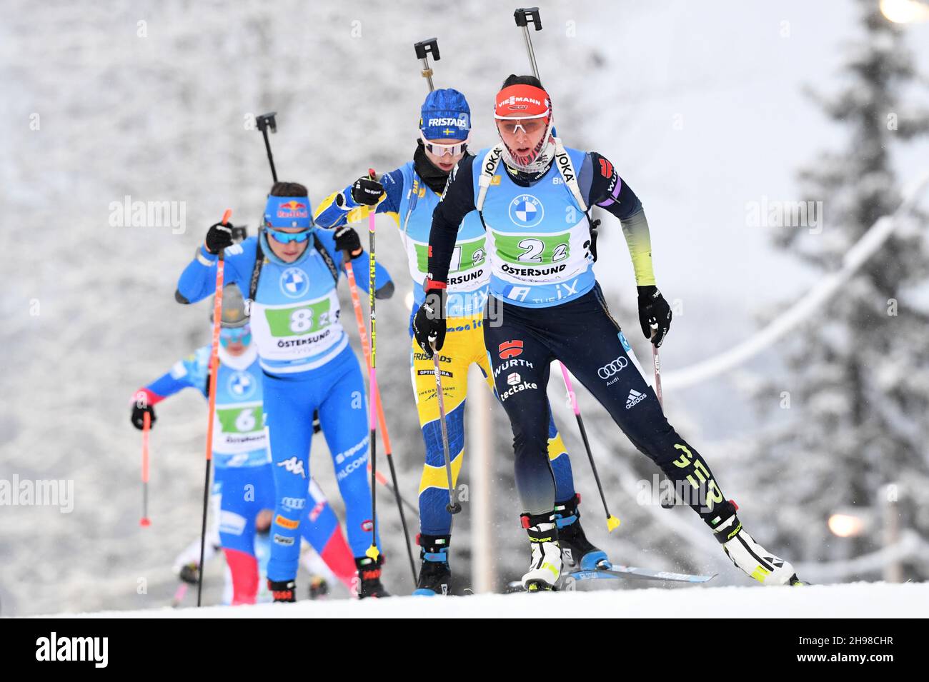 Denise Herrmann of Germany during the women's 4x6 km relay competition ...