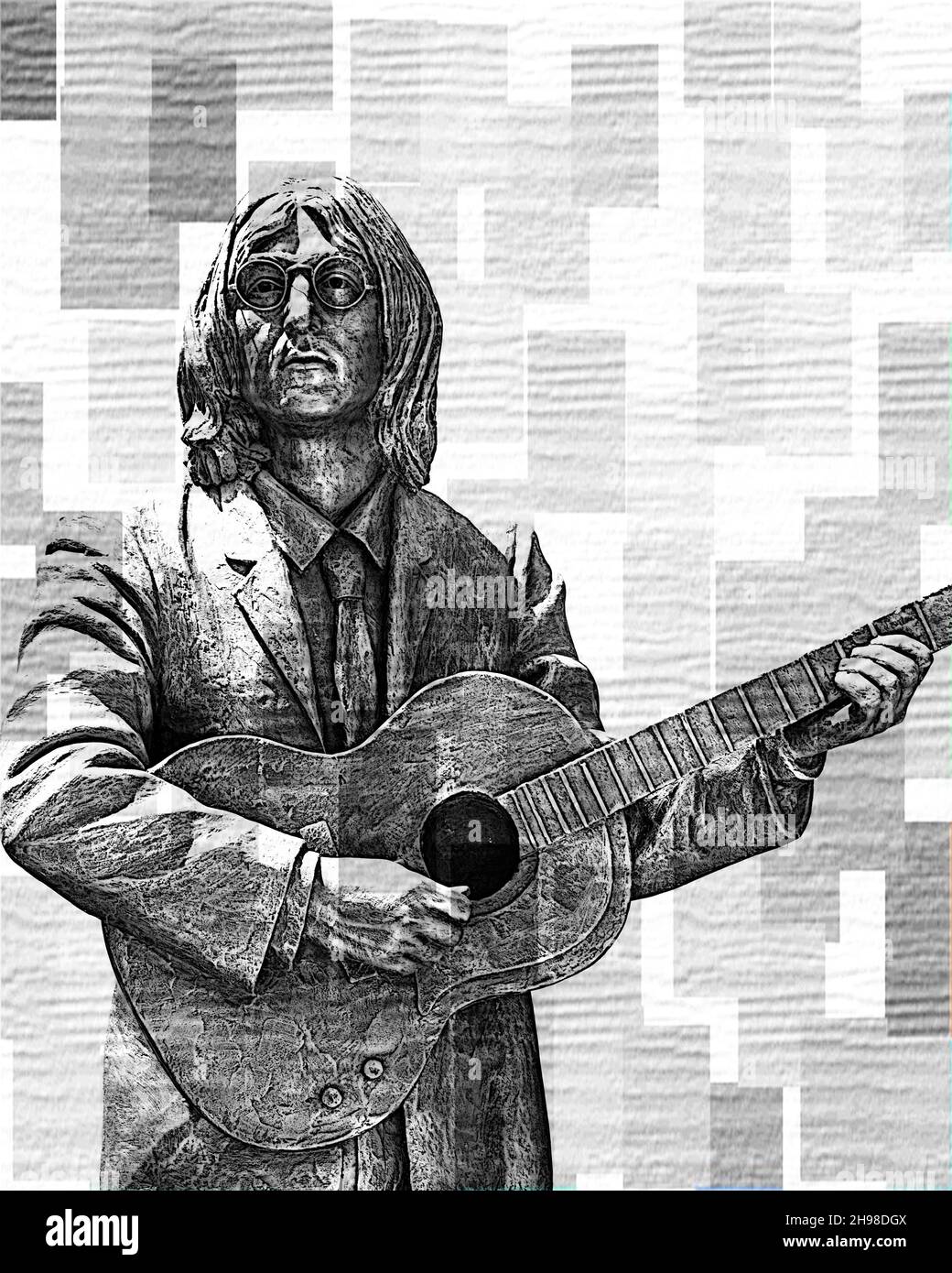 Sculpture of John Lennon, part of The Beatles art in the Yesterday Bar ...