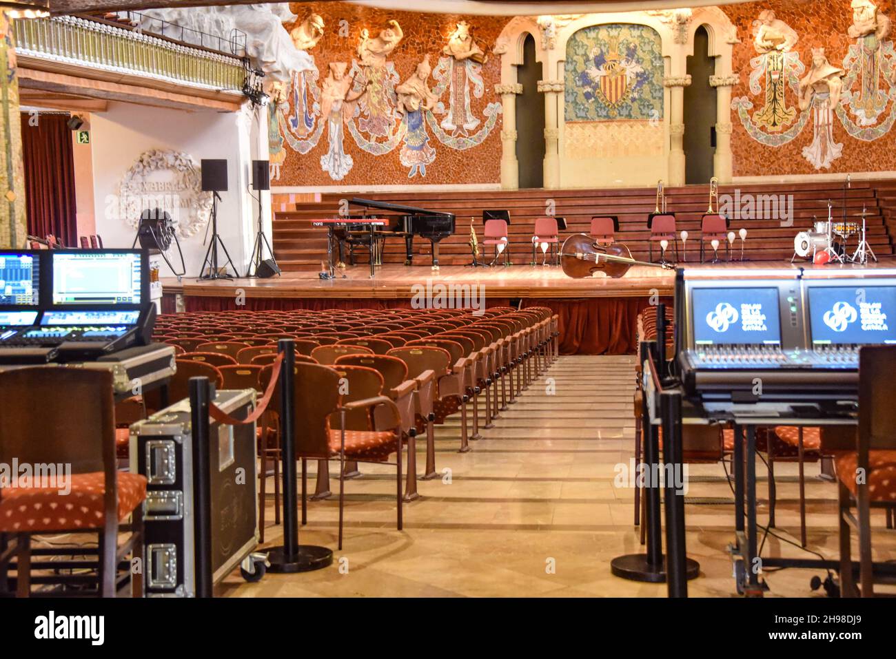Barcelona, Spain - 23 Nov, 2021: Interior view of the Palau de la ...