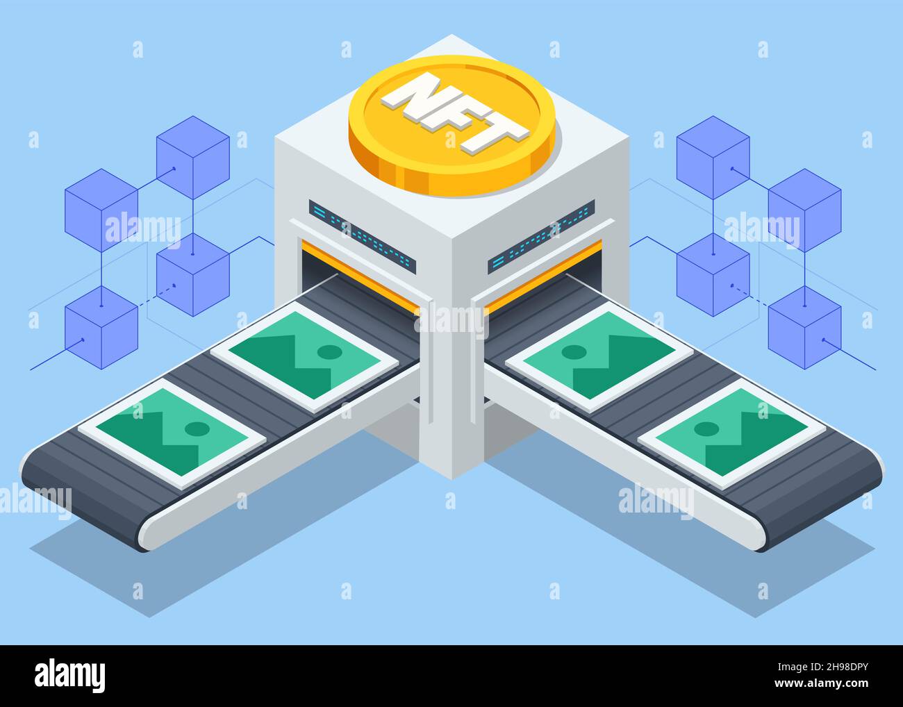 Isometric NFT Non-fungible token is a unique and non-interchangeable unit of data stored on a ...