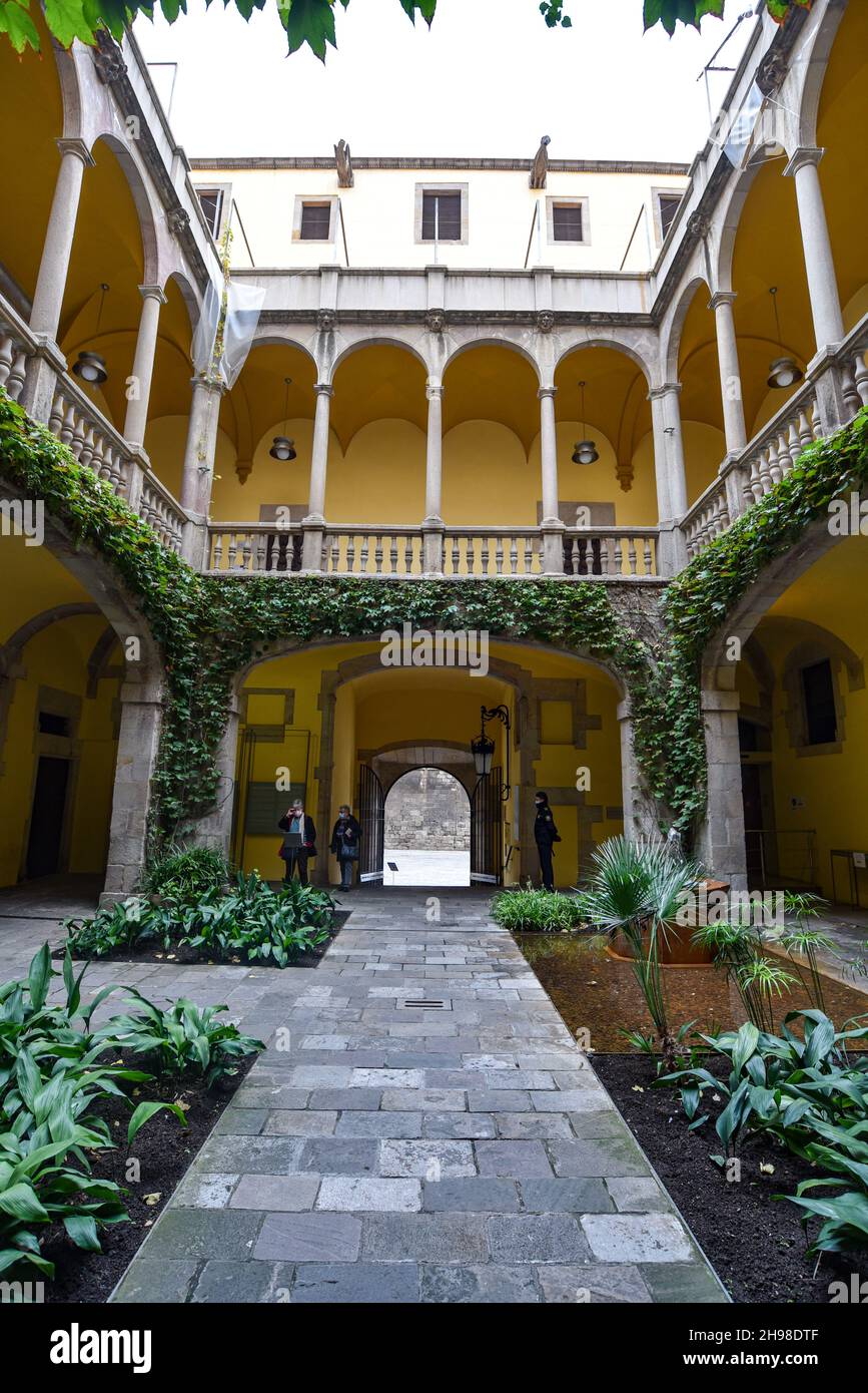 Barcelona, Spain - 23 Nov, 2021: Interior Courtyard of the Archive of ...