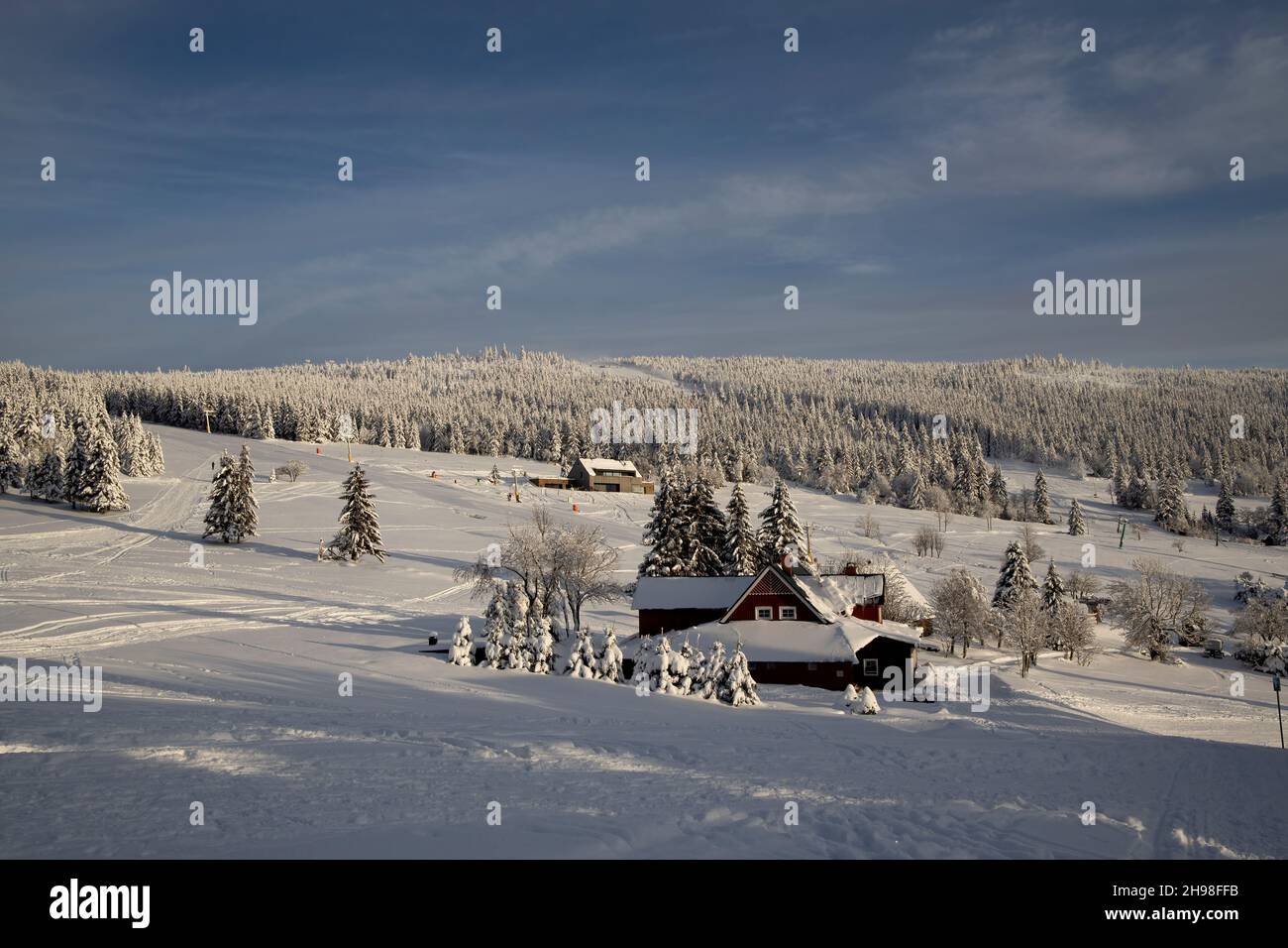 Winter landscape around Mala Upa, Giant Mountains (Krkonose), Eastern ...
