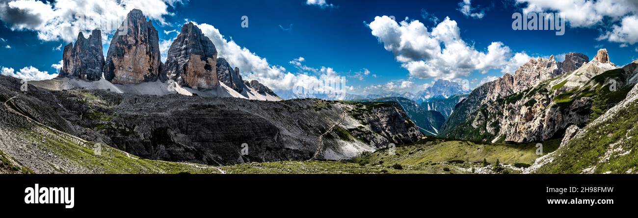 Mountain Formation Tre Cime Di Lavaredo In The Dolomites Of South Tirol ...
