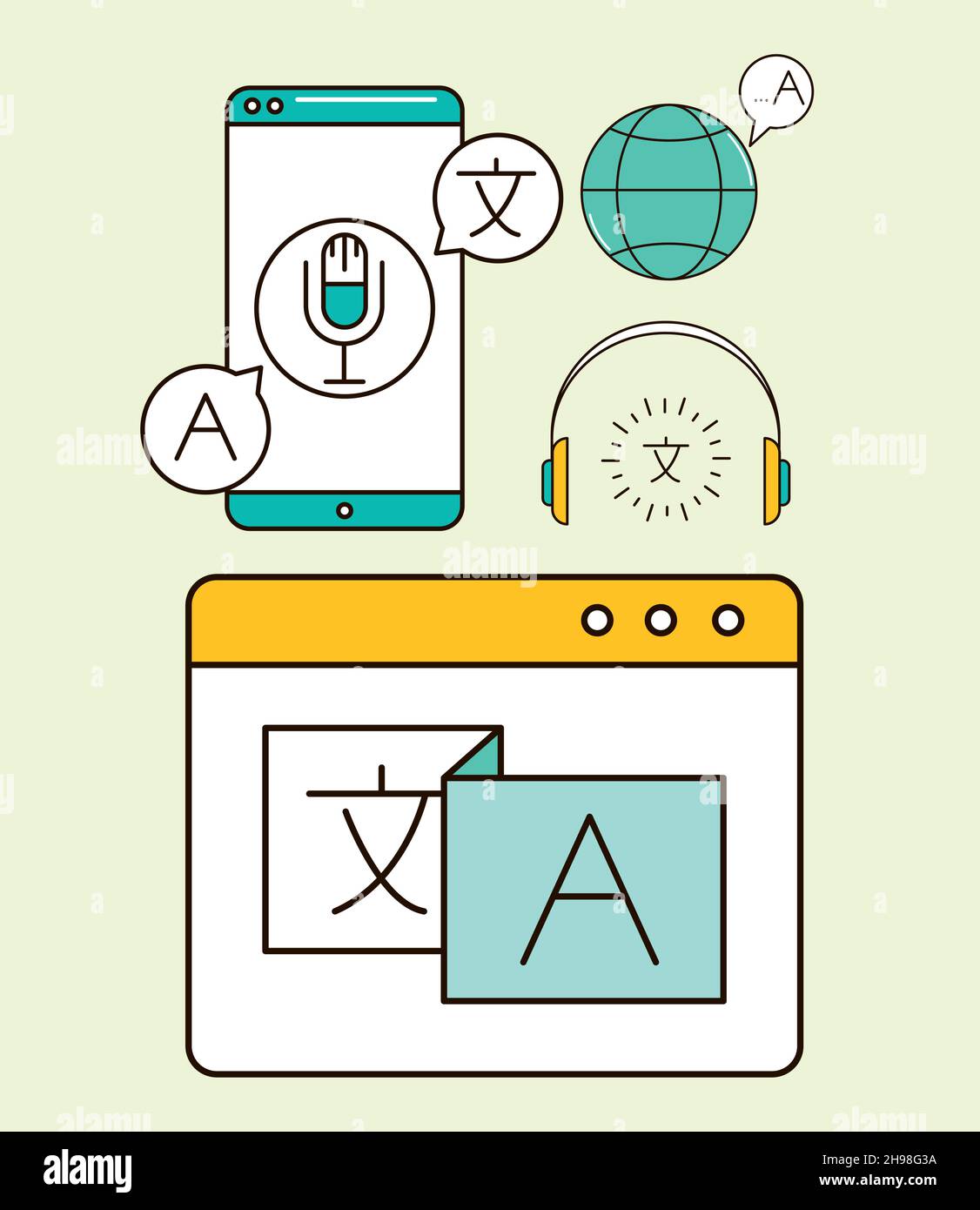 translating audio app Stock Vector Image & Art - Alamy
