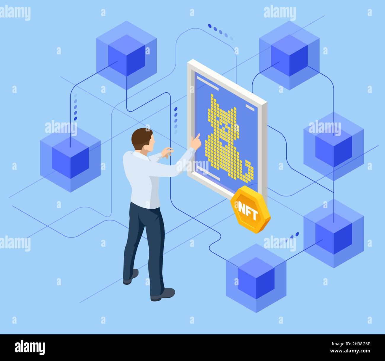 Isometric NFT Non-fungible token is a unique and non-interchangeable unit of data stored on a ...