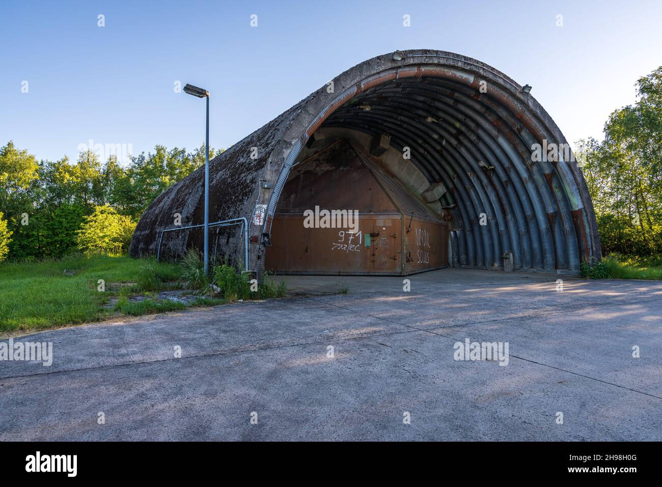 Hahn, Rhineland-Palatine, Germany - June 14, 2021: A former hangar of ...