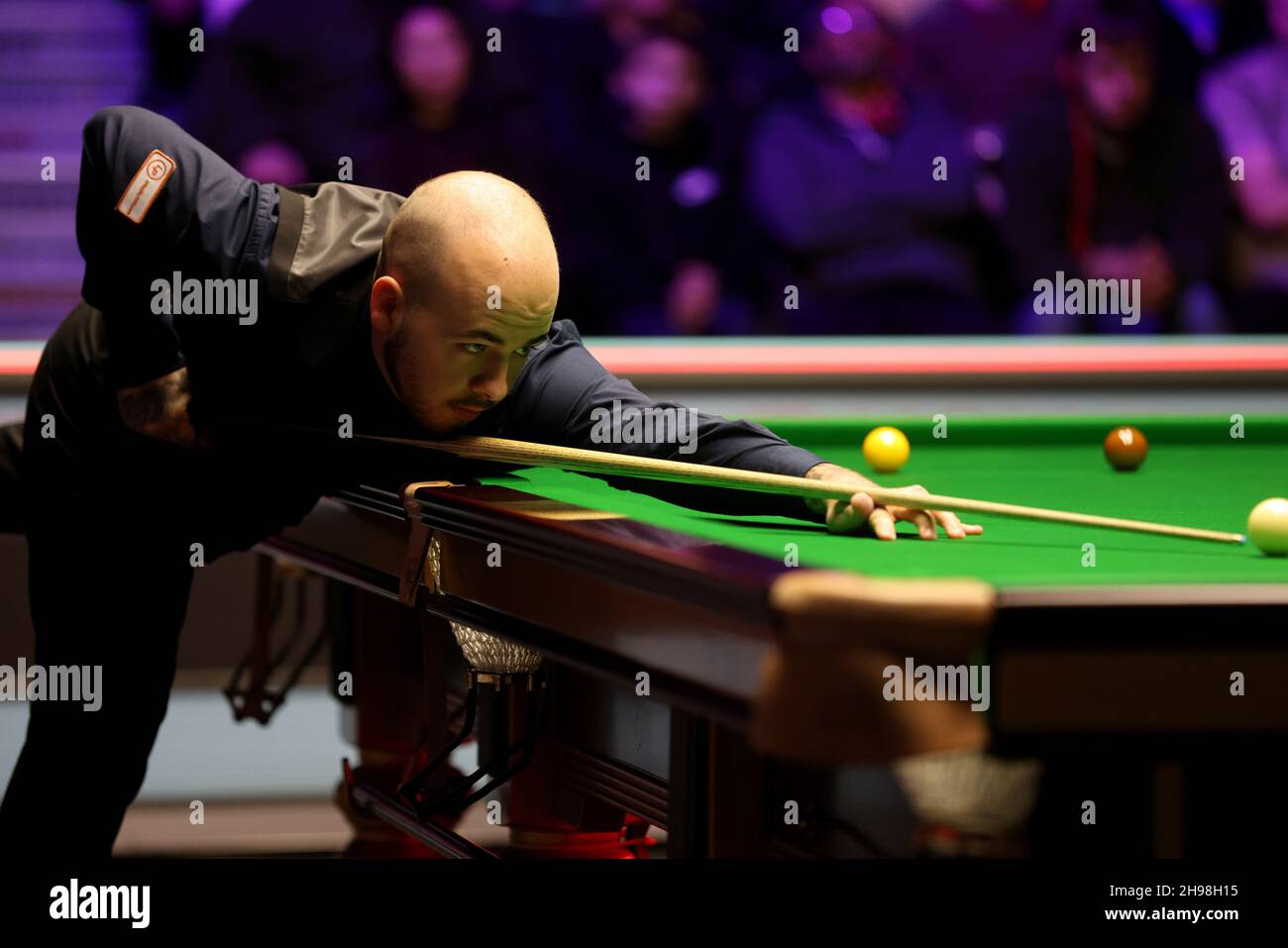Luca Brecel at the table during day thirteen of the Cazoo UK ...