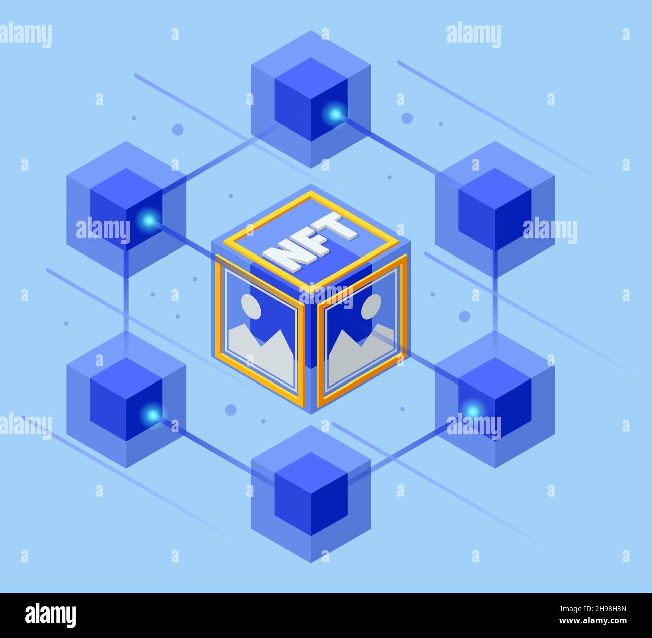 Isometric NFT Non-fungible token is a unique and non-interchangeable ...