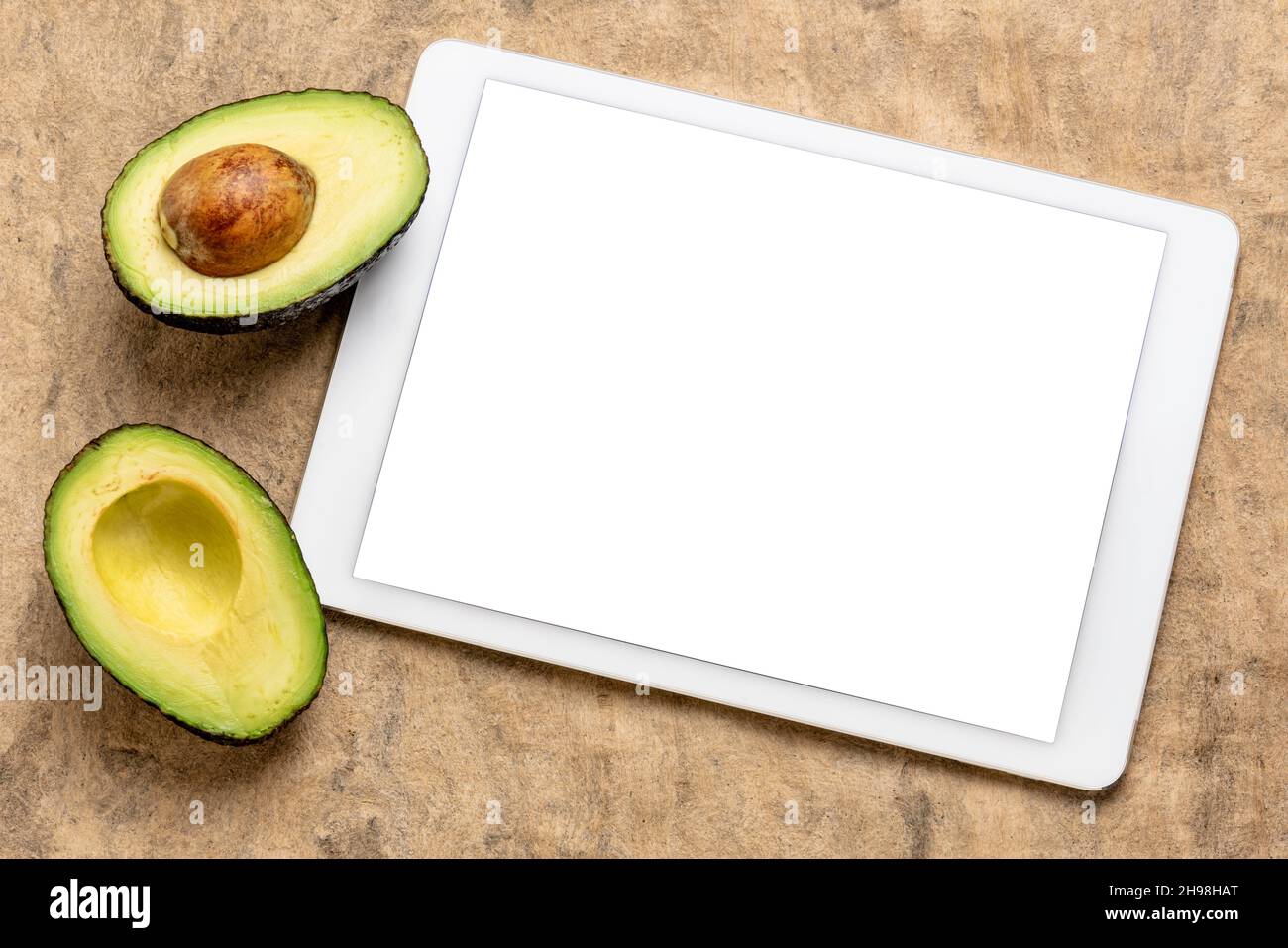 mockup of digital tablet with a blank isolated screen (clipping path ...