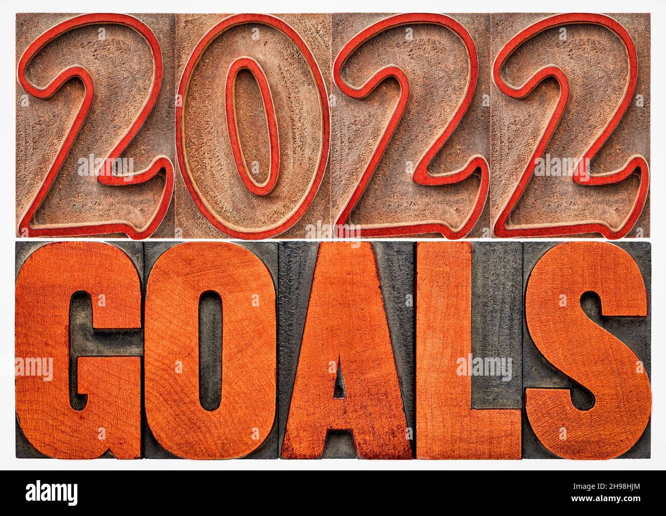 2022 goals banner - New Year resolution concept - isolated text in ...