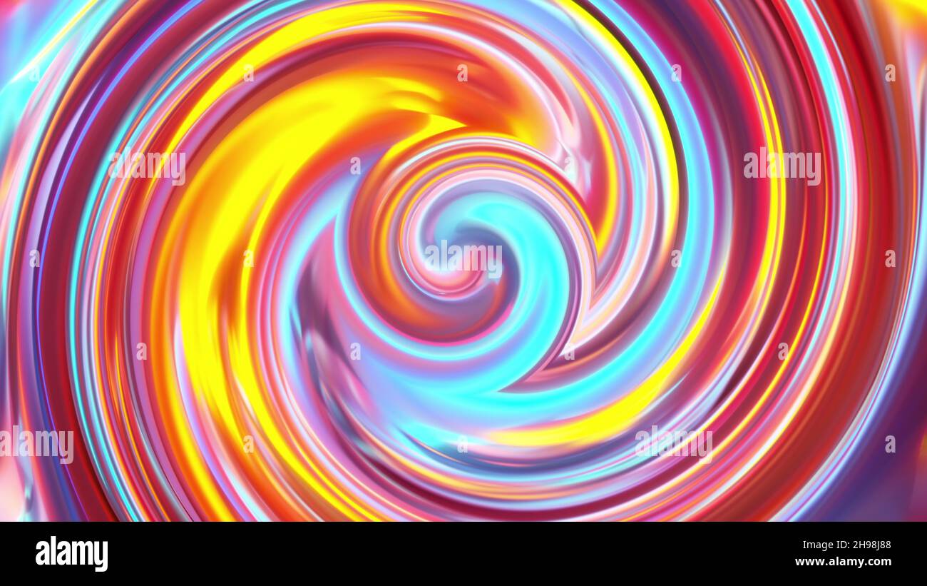 Abstract 3d render swirl with twisting lines in constant rotation ...