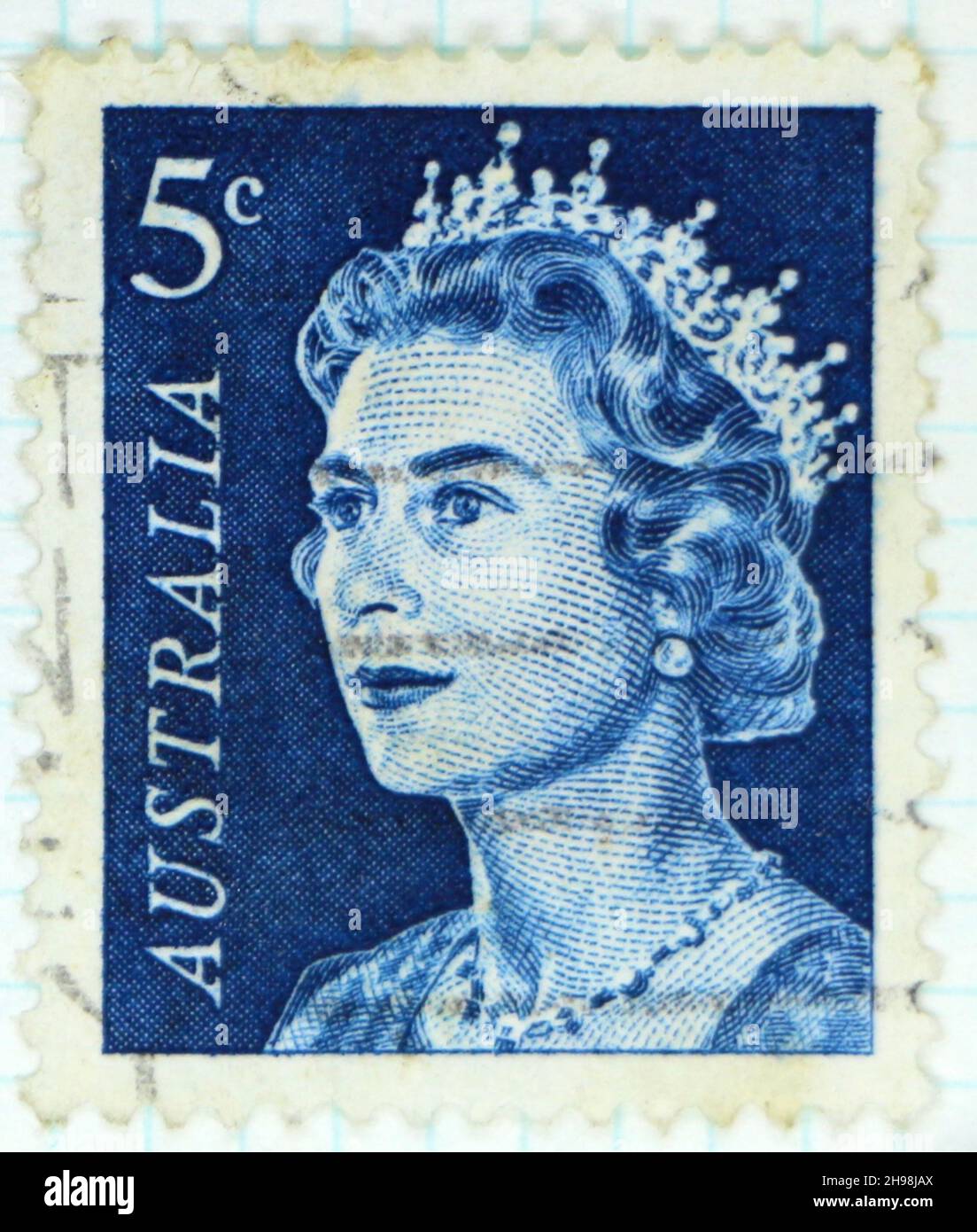 Photo of a 5c Australian postage stamp Stock Photo - Alamy