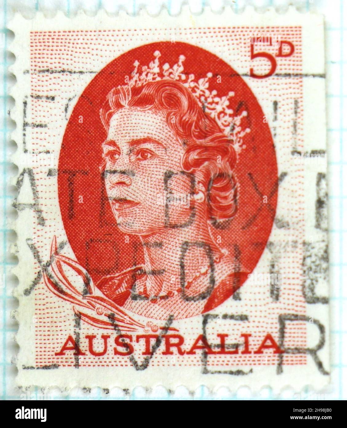 Photo of a 5d Australian postage stamp Stock Photo - Alamy