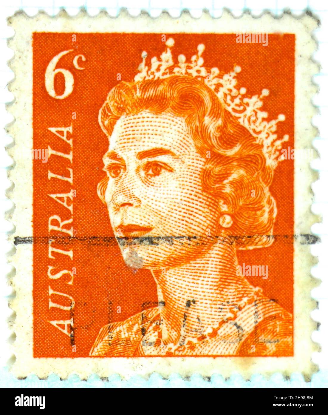 Photo of a 6c Australian postage stamp Stock Photo - Alamy