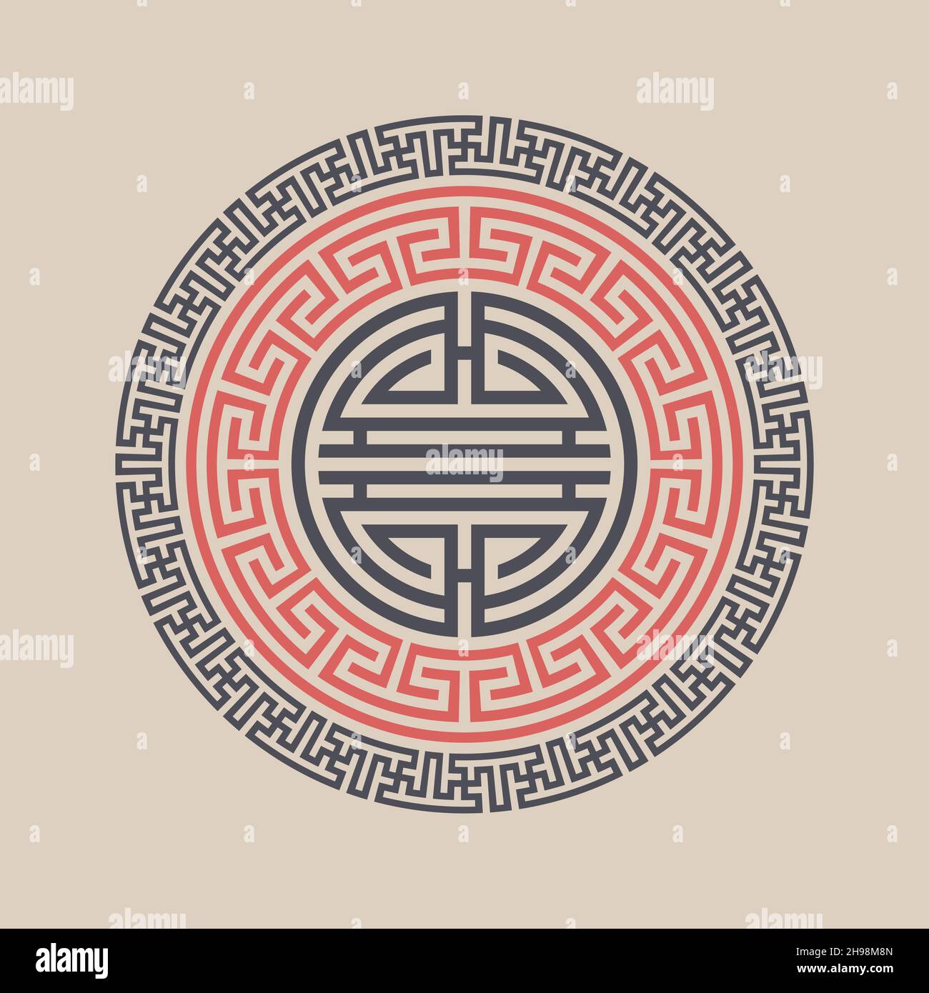 Set of vector korean borders. Asain pattern, pattern fills Stock Vector ...