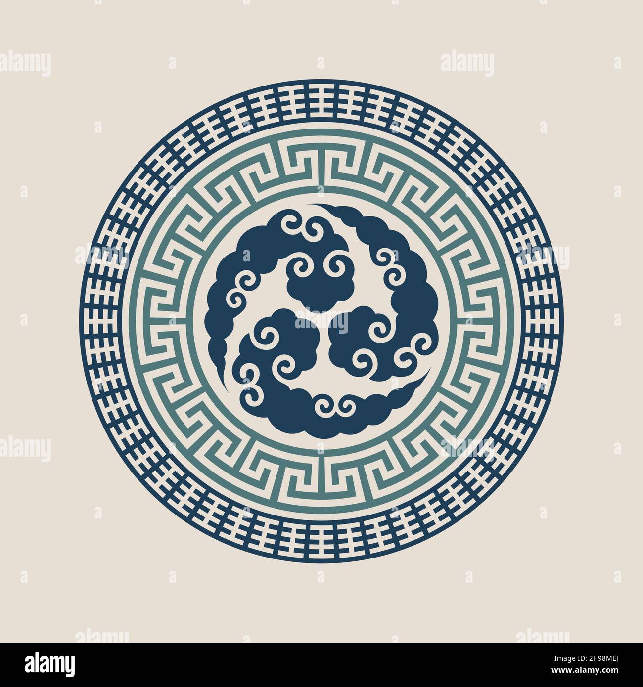 Set of vector korean borders. Asain pattern, pattern fills Stock Vector ...