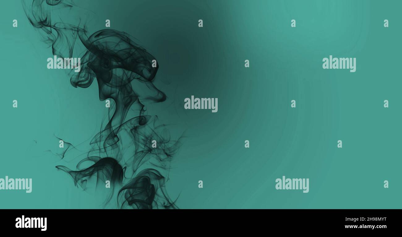 Beautiful dreamy sky with soft pink and mint clouds and smoke over them ...