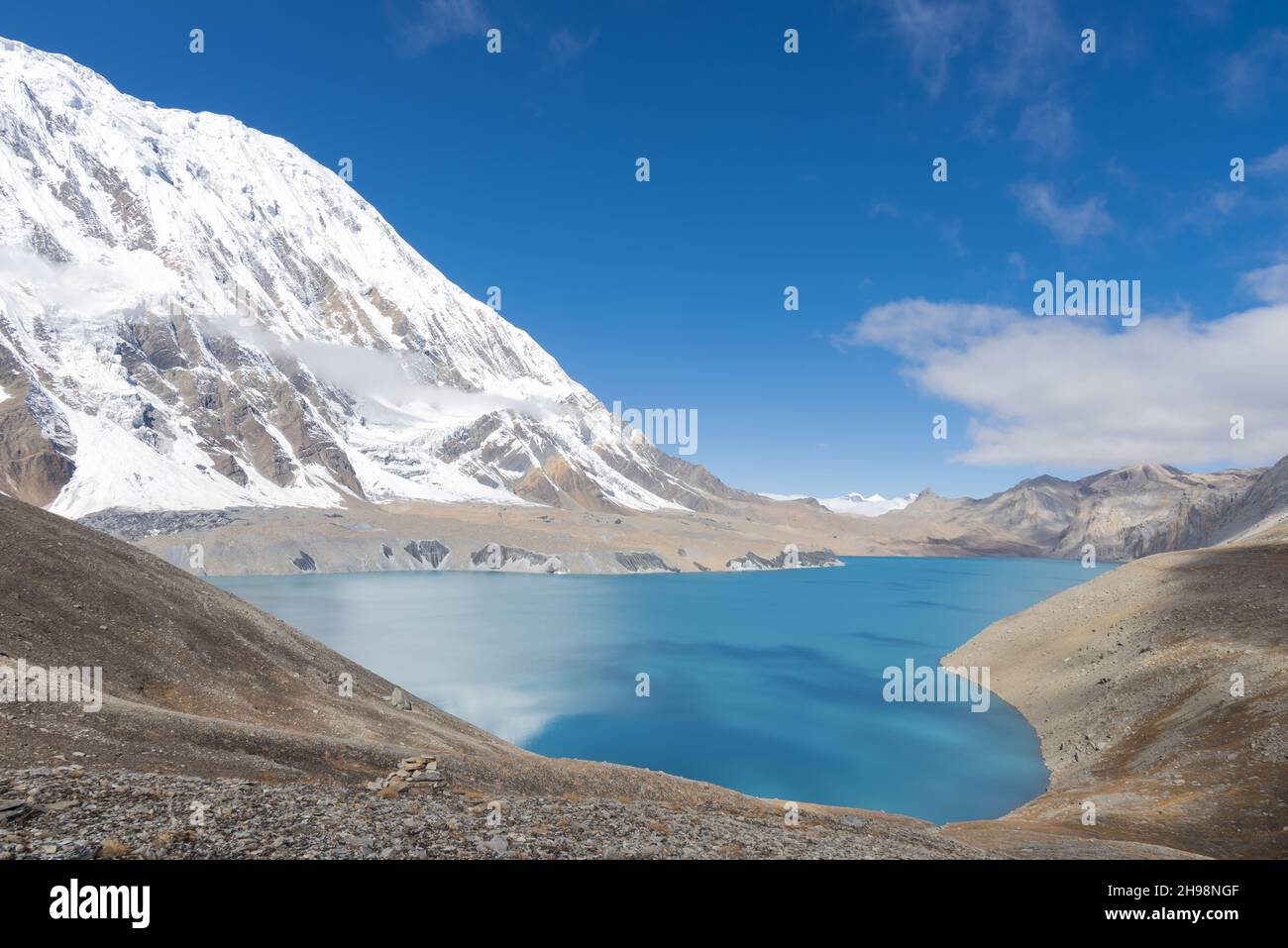 A beautiful scenery of Tilicho Lake in Khangsar, Nepal Stock Photo - Alamy