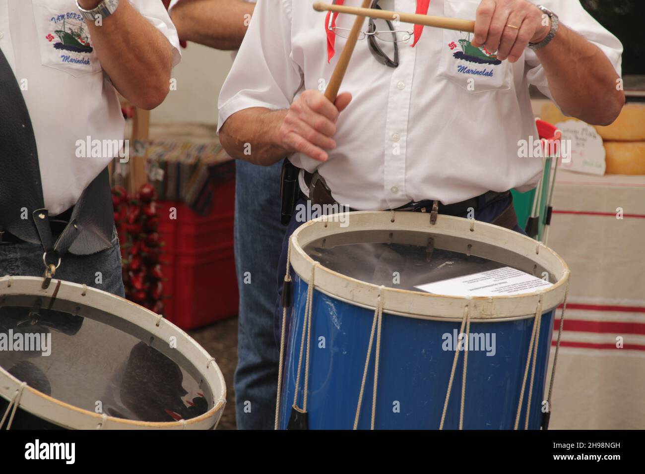 A male playing drum outside Stock Photo - Alamy