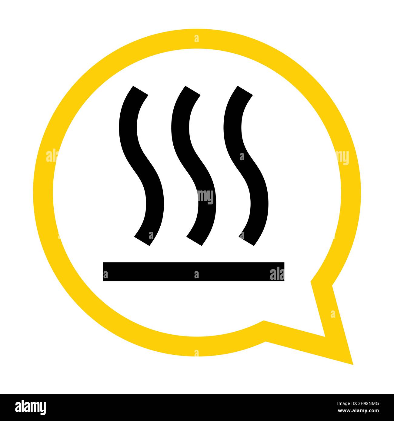 Hot surface icon, safety graphic information symbol, risk notice ...