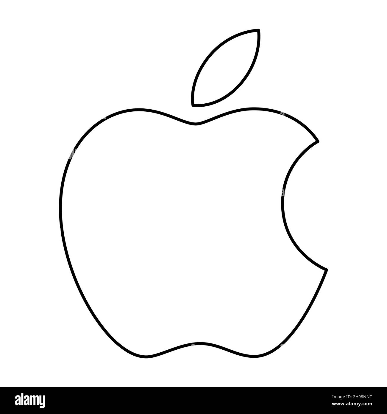 Apple Logo Black and White Stock Photos & Images - Alamy