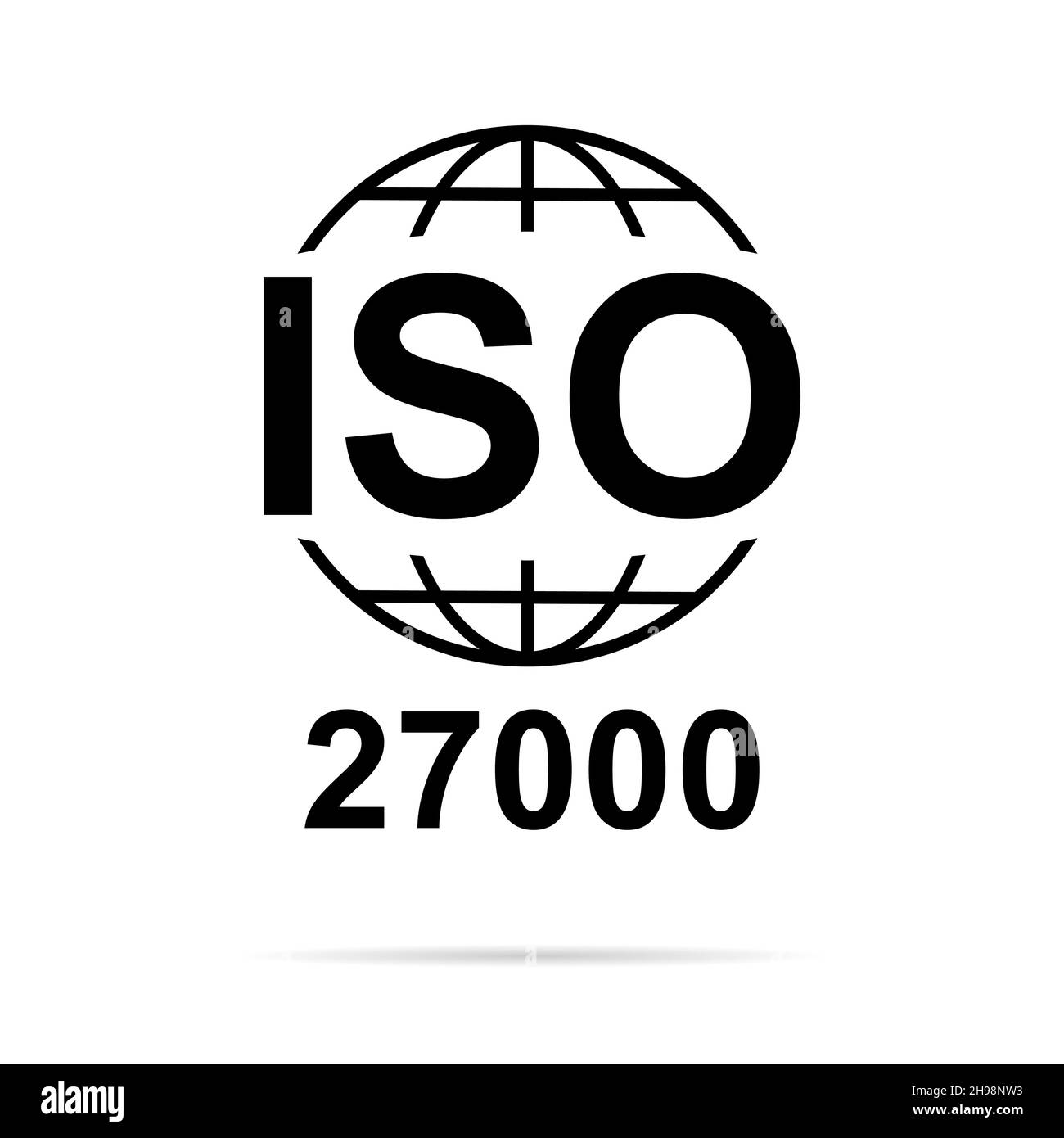 Iso 27000 icon. Information Security Management System. Standard quality symbol. Vector button ...