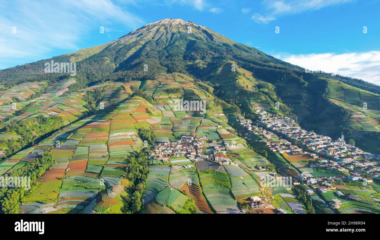 Aerial view of the Nepal van java is a Rural tour on the slopes of ...